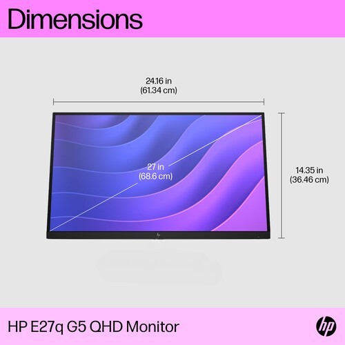 HP E27Q G5 27" QHD 2560X1440 IPS LED MONITOR DISPLAY PORT HDMI / WITHO ...